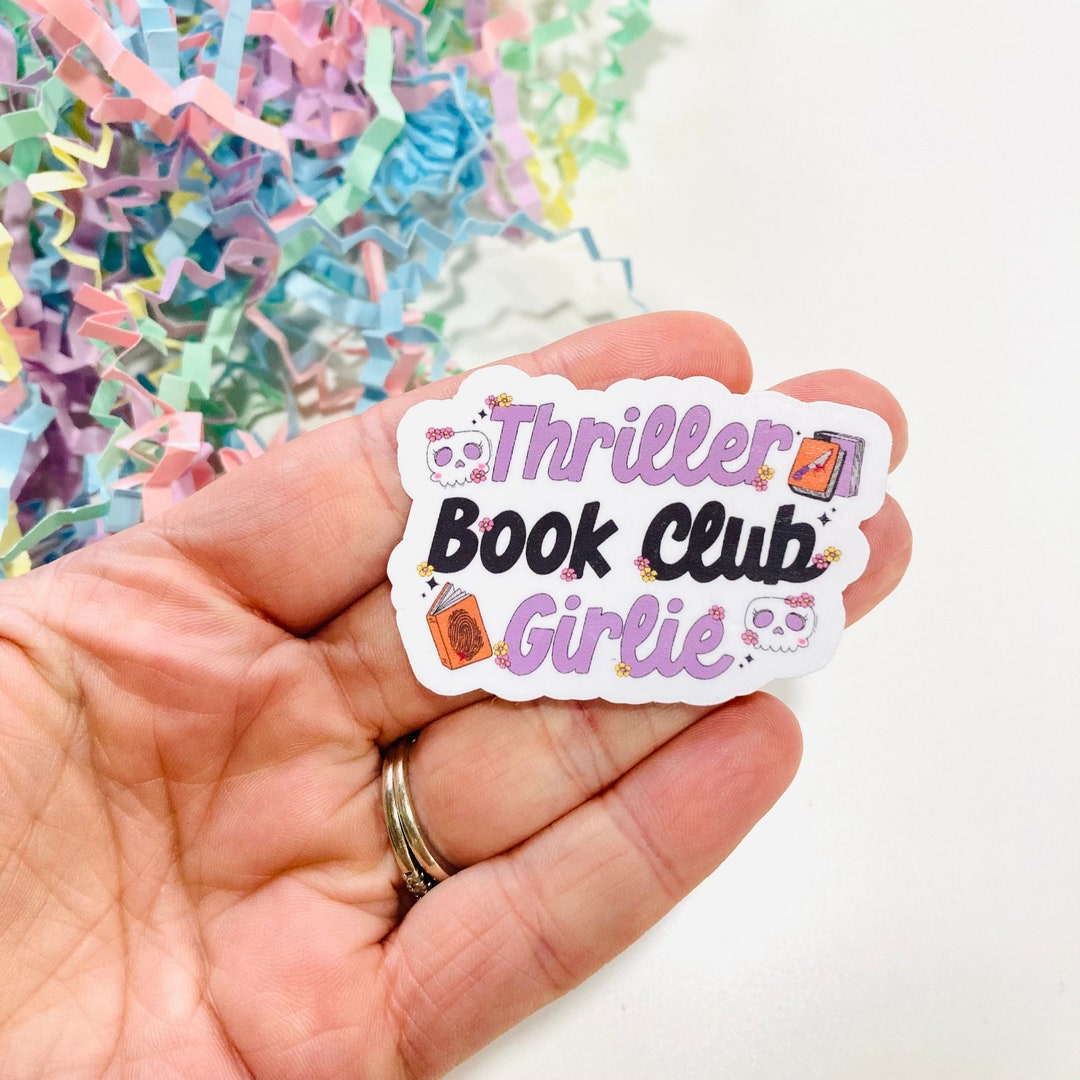 Thriller Book Club Girlie Sticker, Book Stickers for Kindle, Book Lover ...