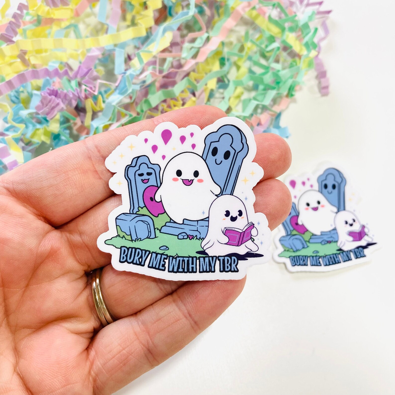 Bury Me With My Tbr Sticker, Cute Ghost Sticker, Bookish Ghosts, Book ...