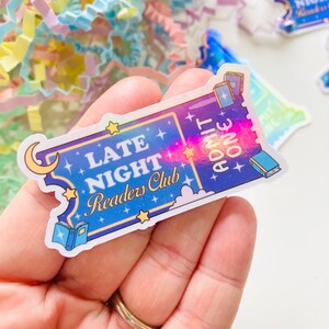 Late Night Readers Sticker, Voucher Style Sticker, Bookish Sticker ...