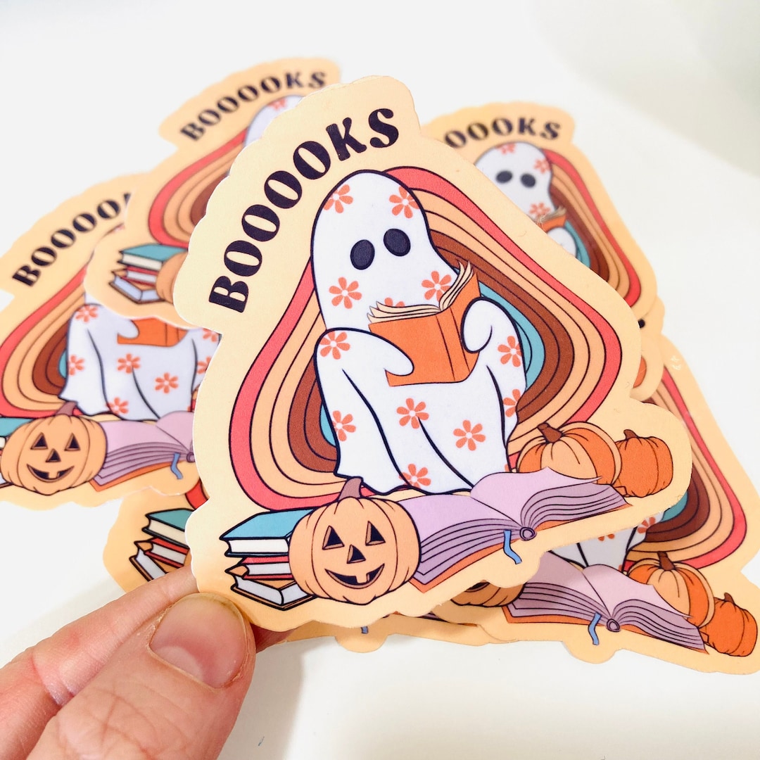 Book Stickers for Kindle, Bookish Ghost, Read Books, Book Lover Sticker ...