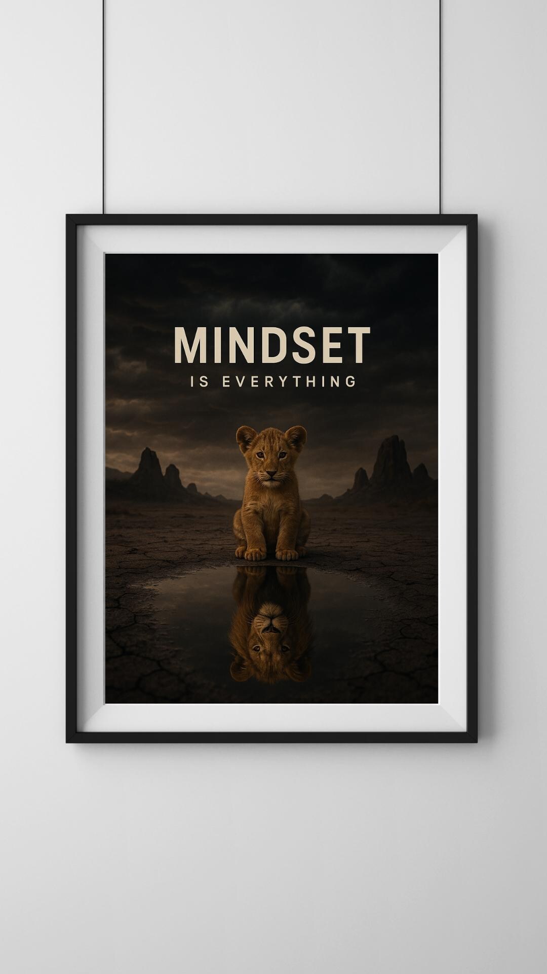 Mindset is Everything – Motivational Poster With Lion Cub | Digital ...