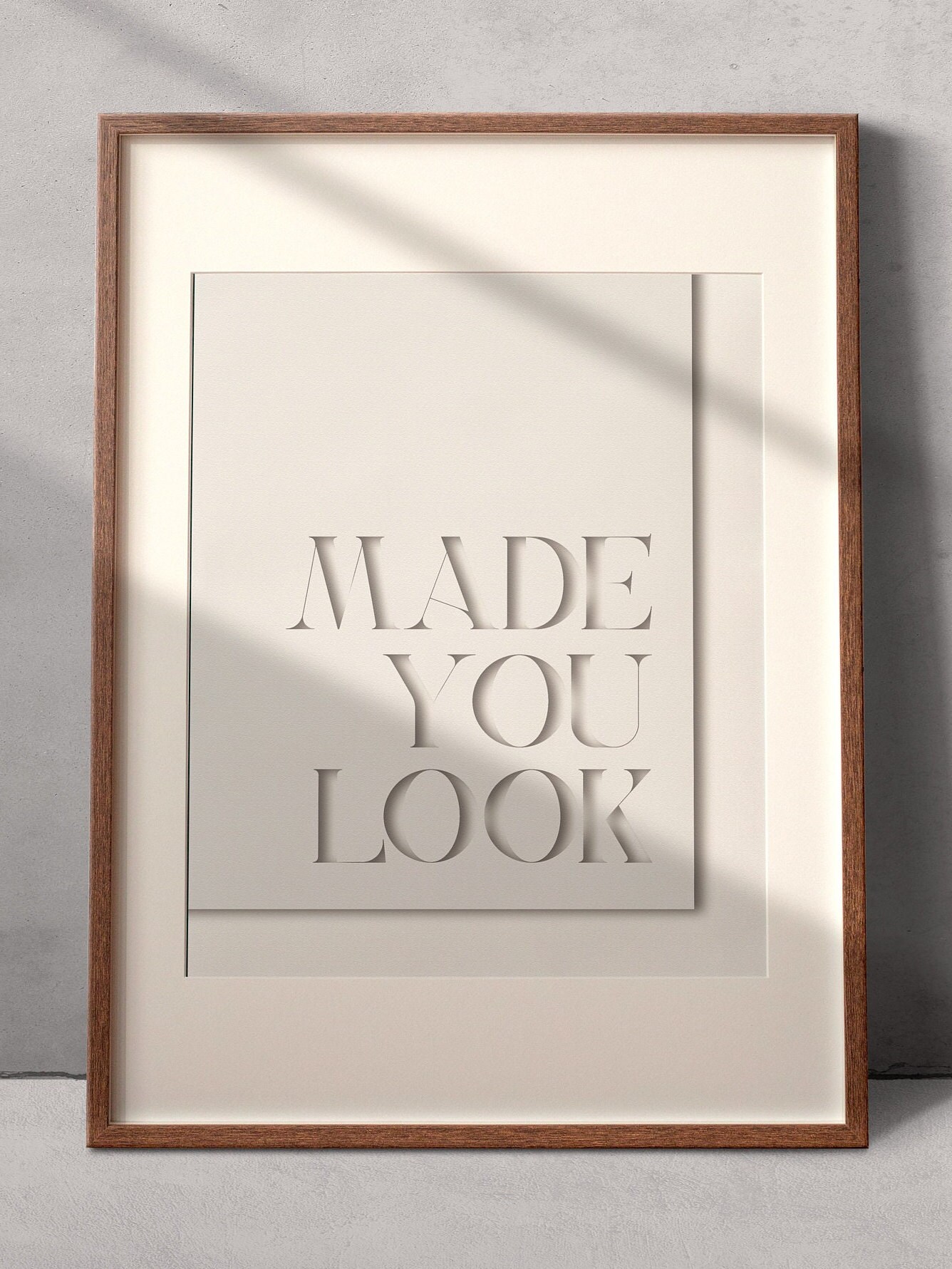 Downloadable Minimalist Cut-out Text Quote Abstract Print for Home ...