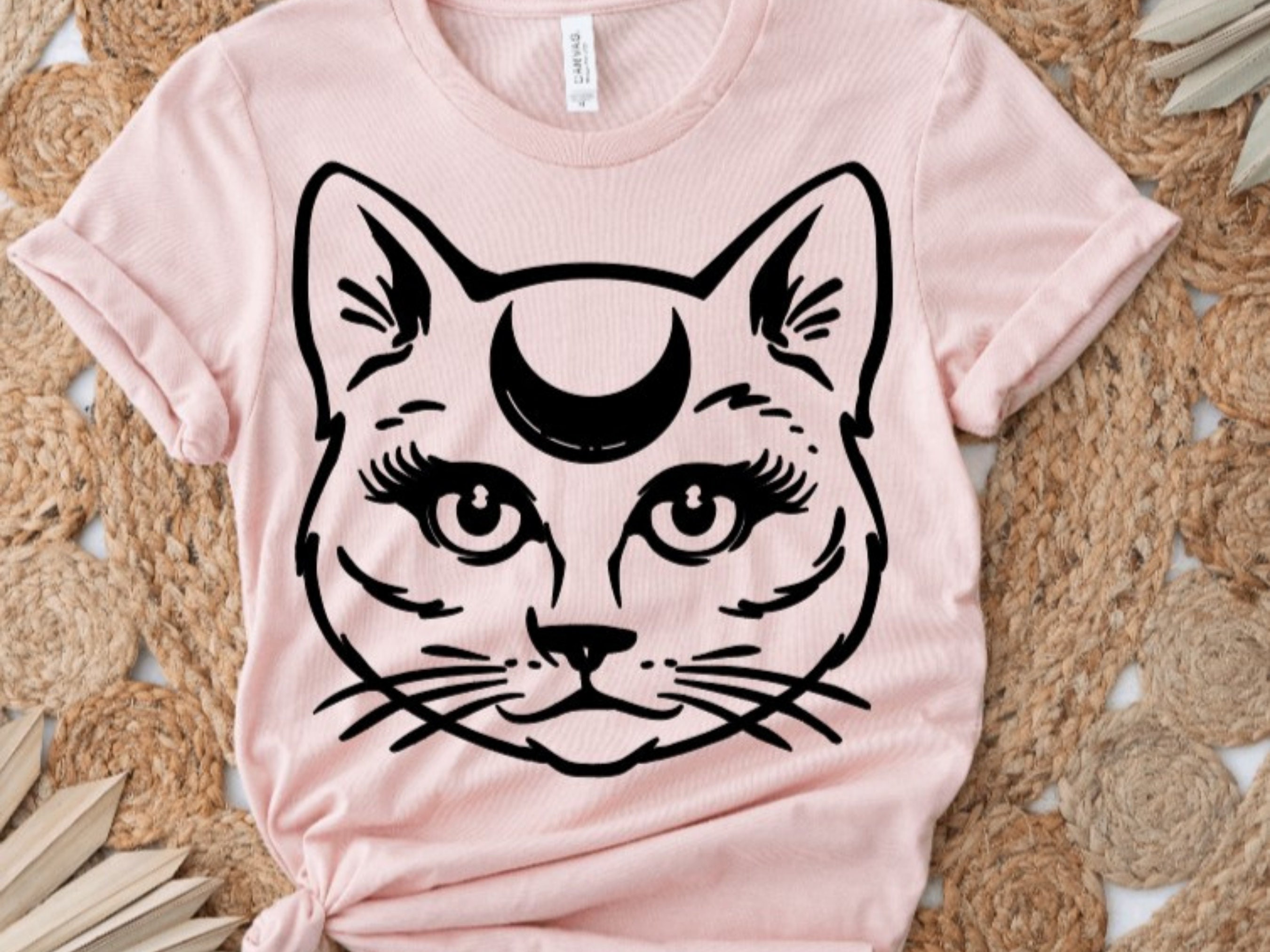 Cat Crescent Svg, Cats Svg, Cat Moon Svg, Moon Cat Svg, Cat Crescent ...