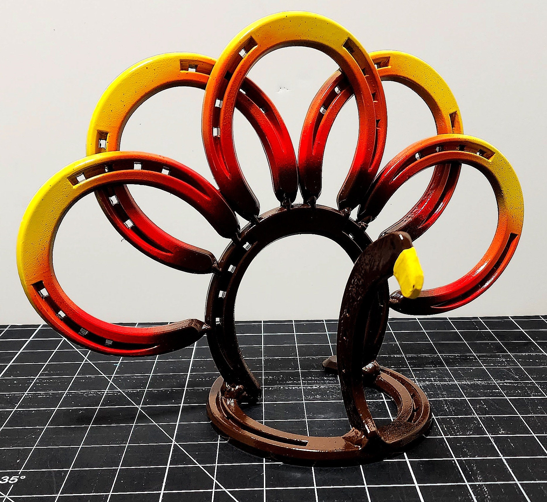 Turkey Custom Made From Steel Horseshoes. Hand Painted. Display Indoors ...