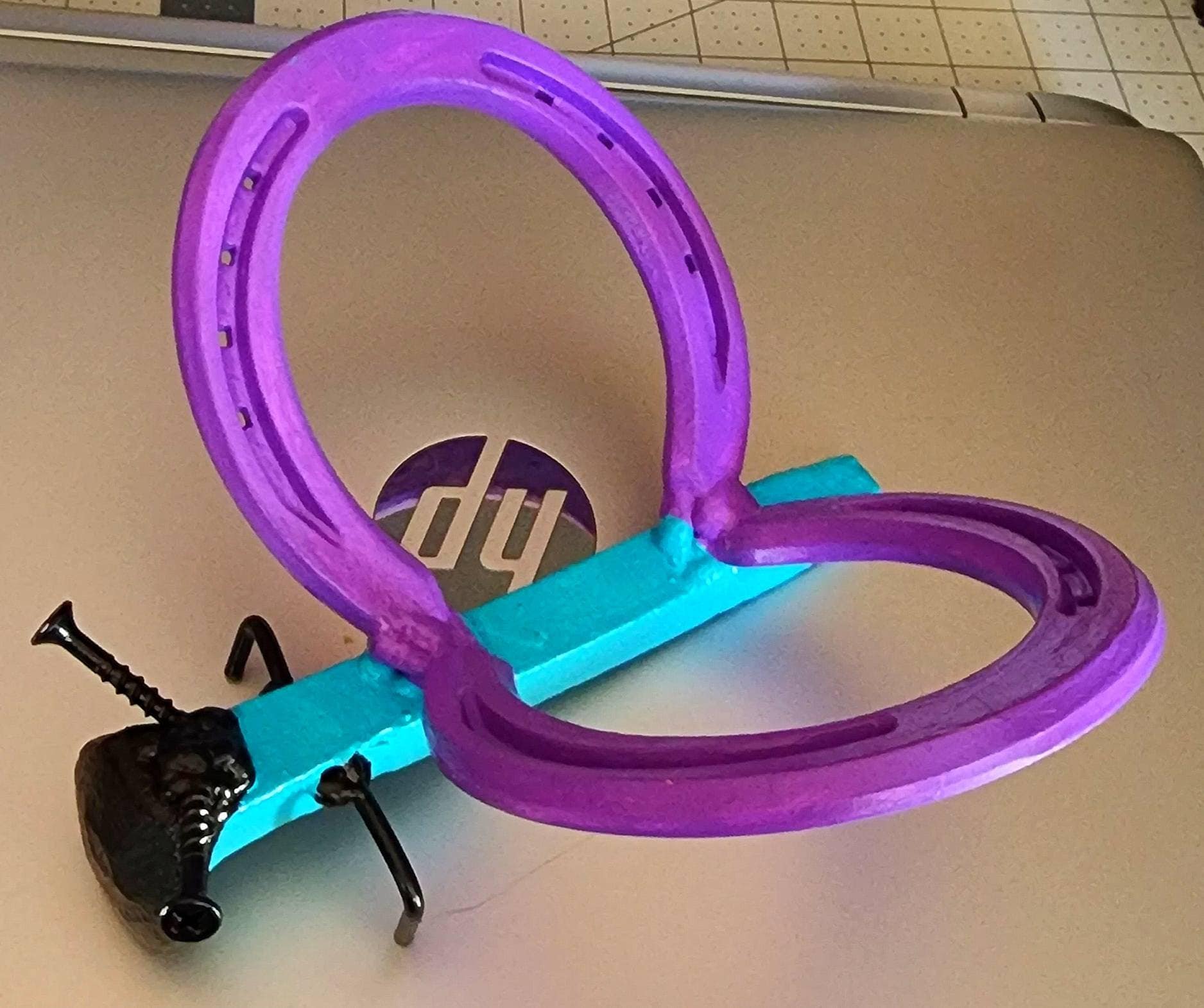 Custom Made Butterfly Art. Made From a Railroad Spike and Horseshoes ...