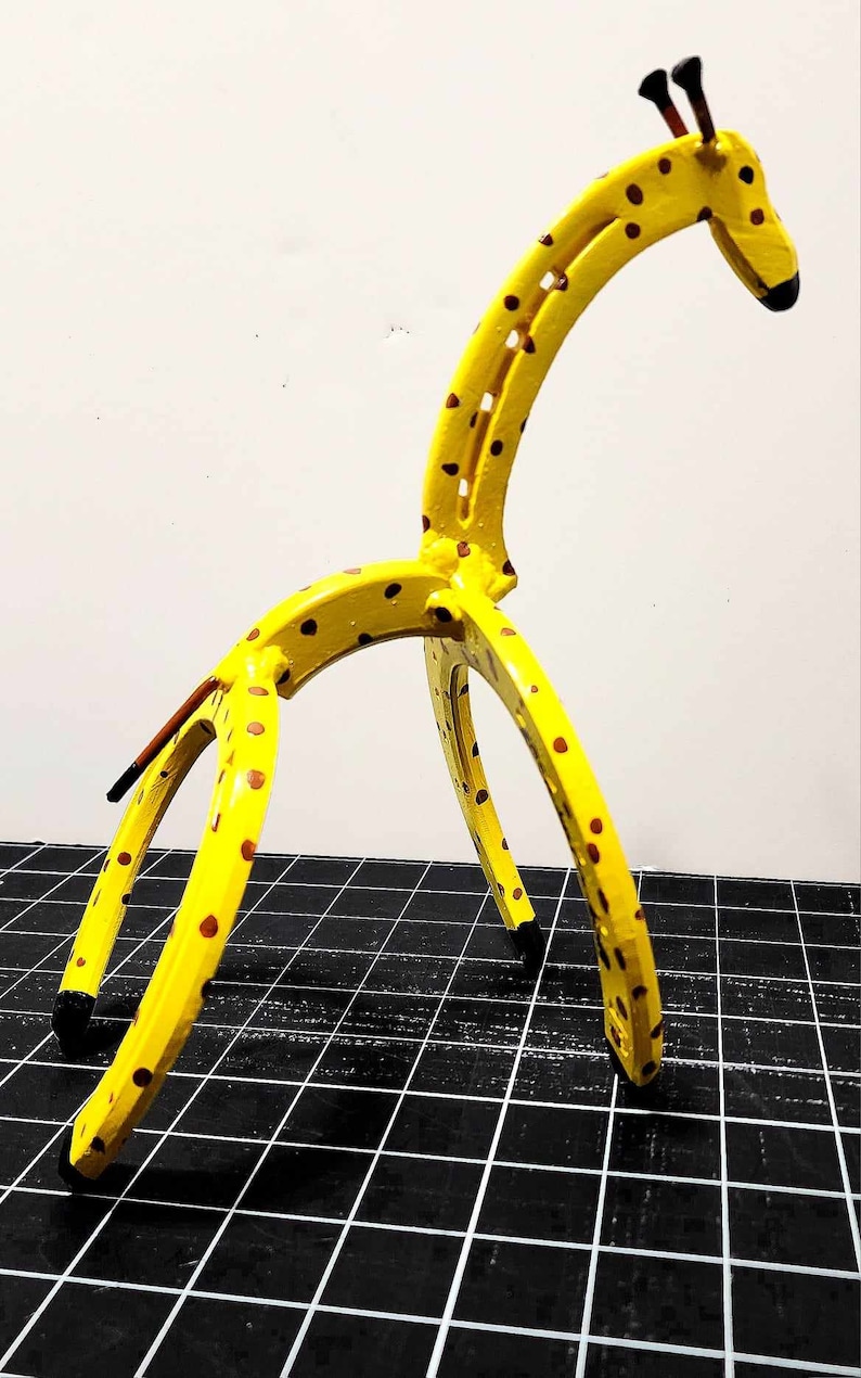 Horseshoe Metal Art Giraffe - Etsy