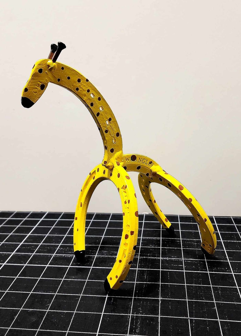 Horseshoe Metal Art Giraffe - Etsy