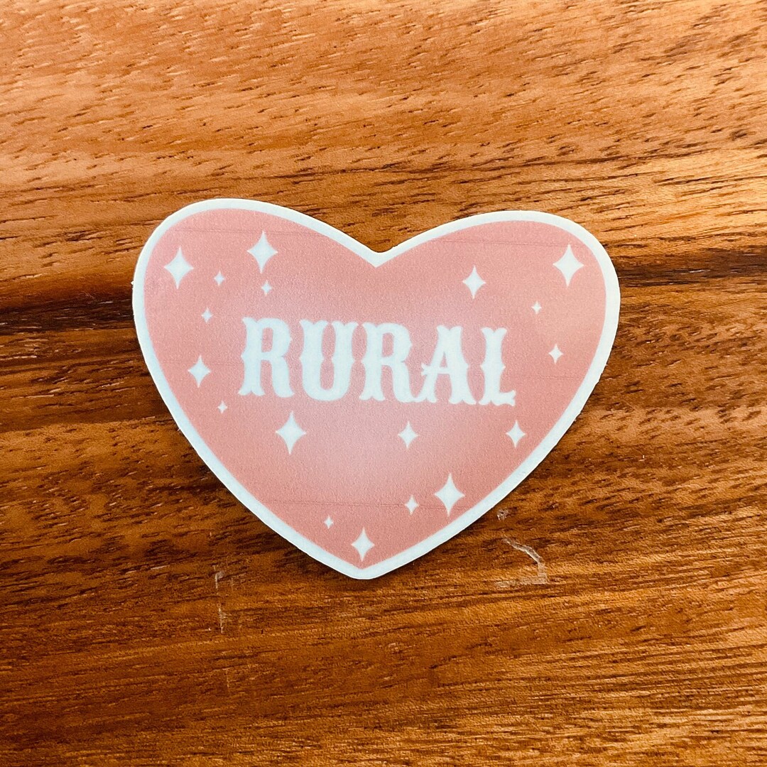 Rural Heart Waterproof Vinyl Decal Sticker L Rural Sticker L Country ...