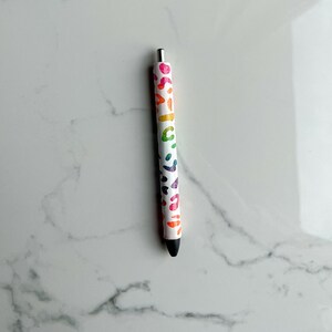 Rainbow Leopard Print Pen, Glitter Pens, Epoxy Pens, Custom Glitter Pen ...