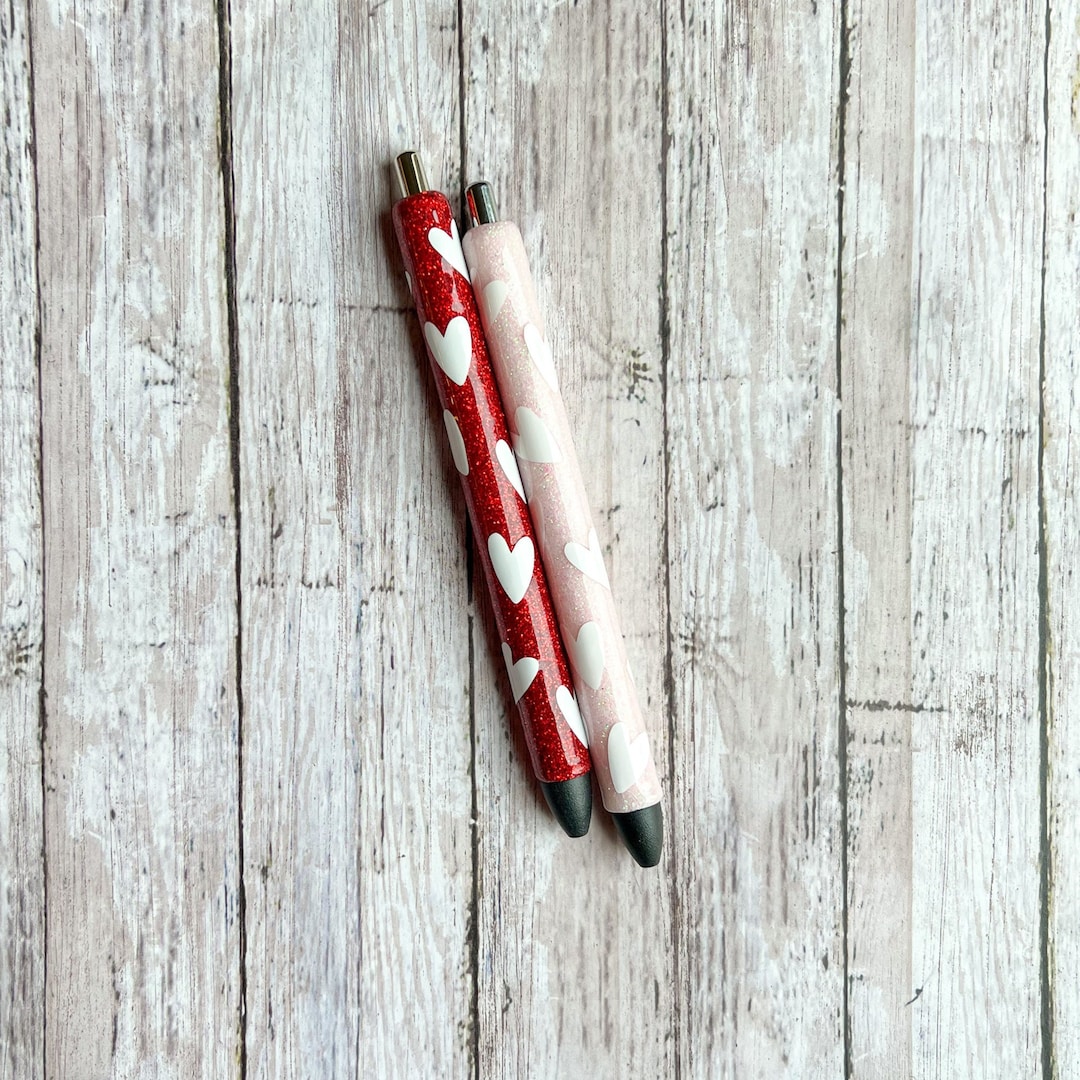 Valentines Day Pen Set, Custom Glitter Pens, Epoxy Pens, Glitter Pens ...