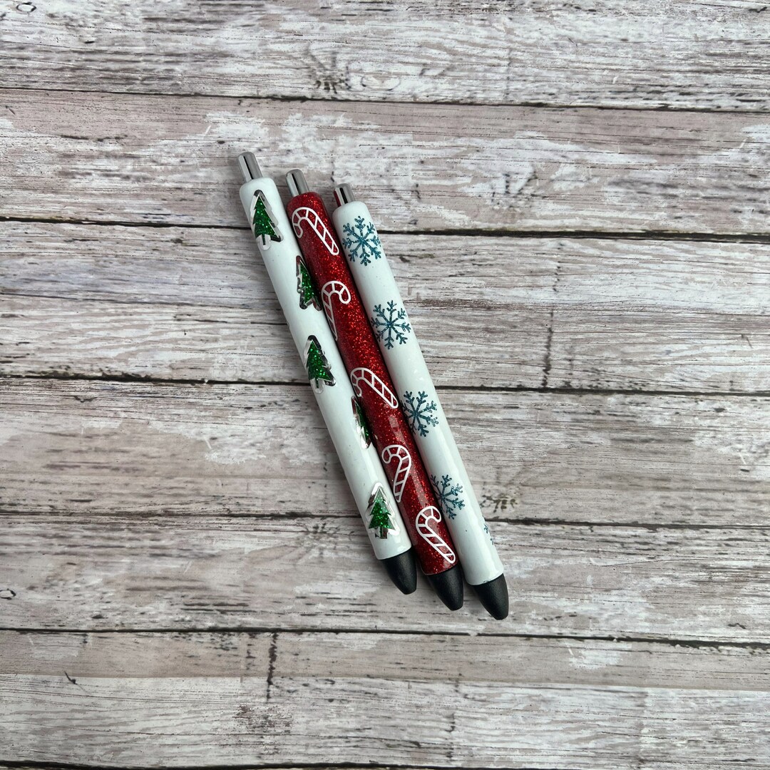 Christmas Glitter Pens, Custom Glitter Pens, Epoxy Pens, Glitter Pens ...
