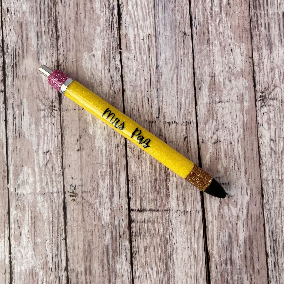 Pencil Epoxy Pen, Epoxy Pens, Glitter Pens, Personalized Gift, Teacher ...