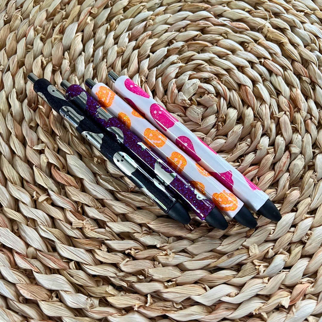 Spooky Halloween Glitter Pen, Custom Epoxy Pens, Spooky Basket ...