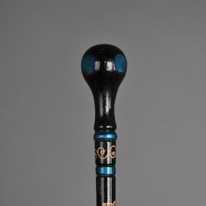 Knob Handle Personalized Handmade Wooden Walking Stick Black - Etsy