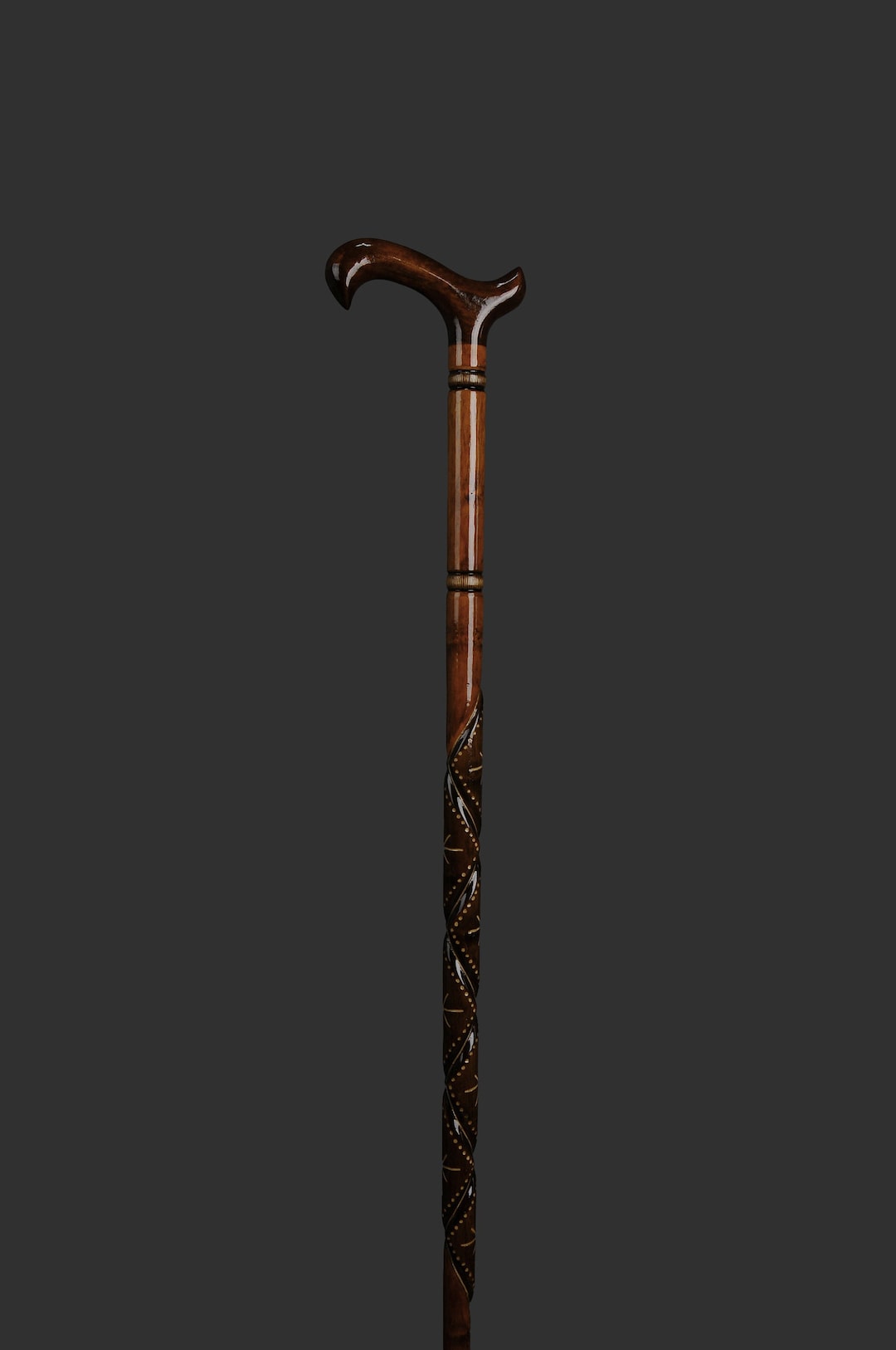 Personalized Hand Carved Cornel Wood Walking Cane - Handmade in Turkey ...