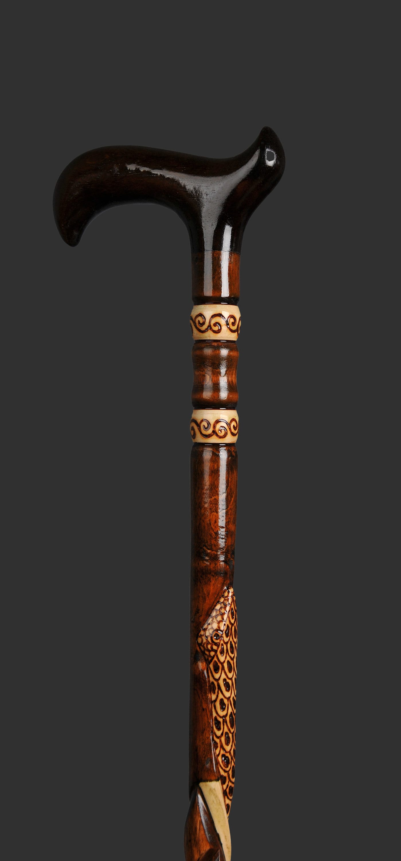 Personalized Hand Carved Cornel Wood Walking Cane - Snake Design - Etsy