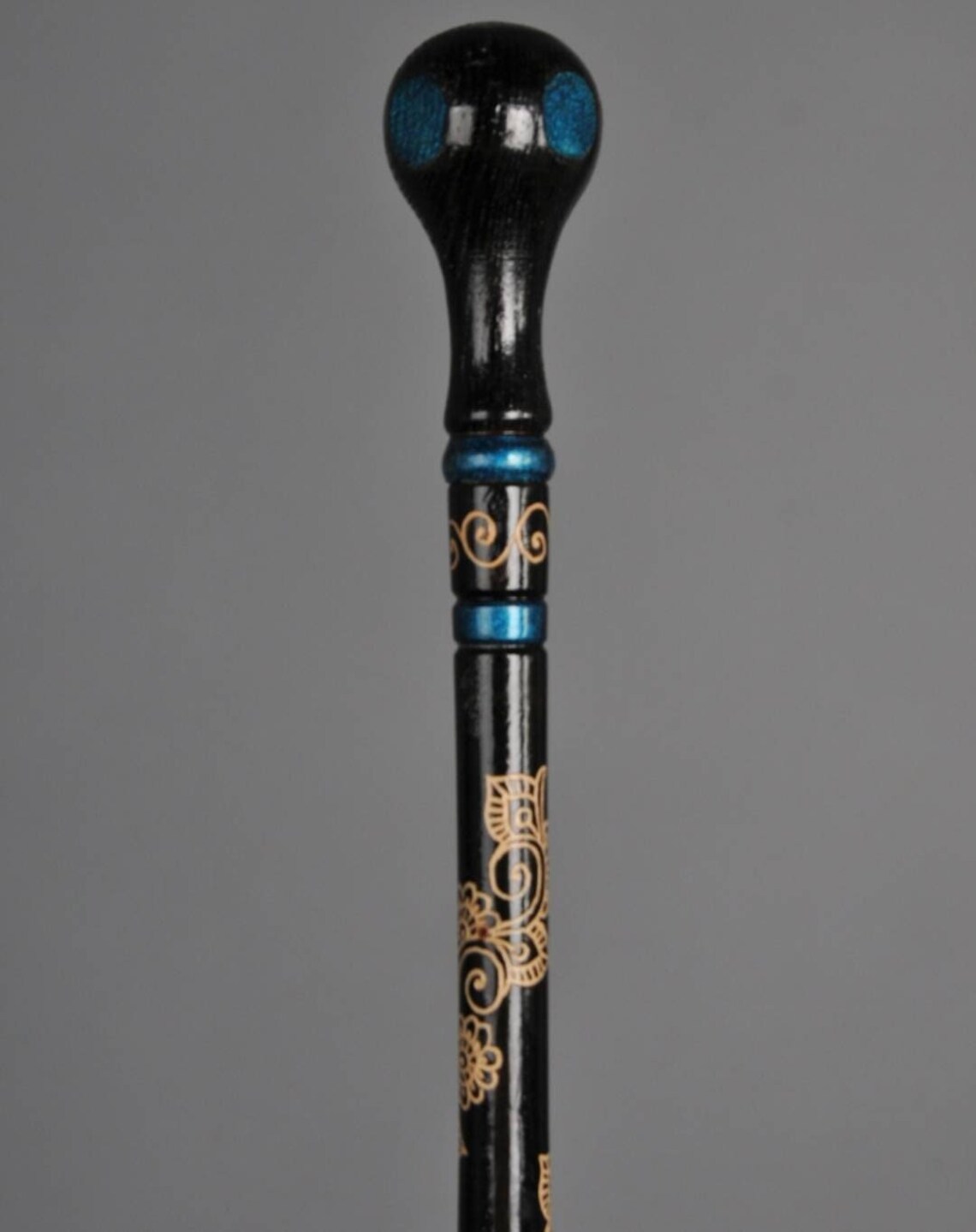 Knob Handle Personalized Handmade Wooden Walking Stick Black - Etsy