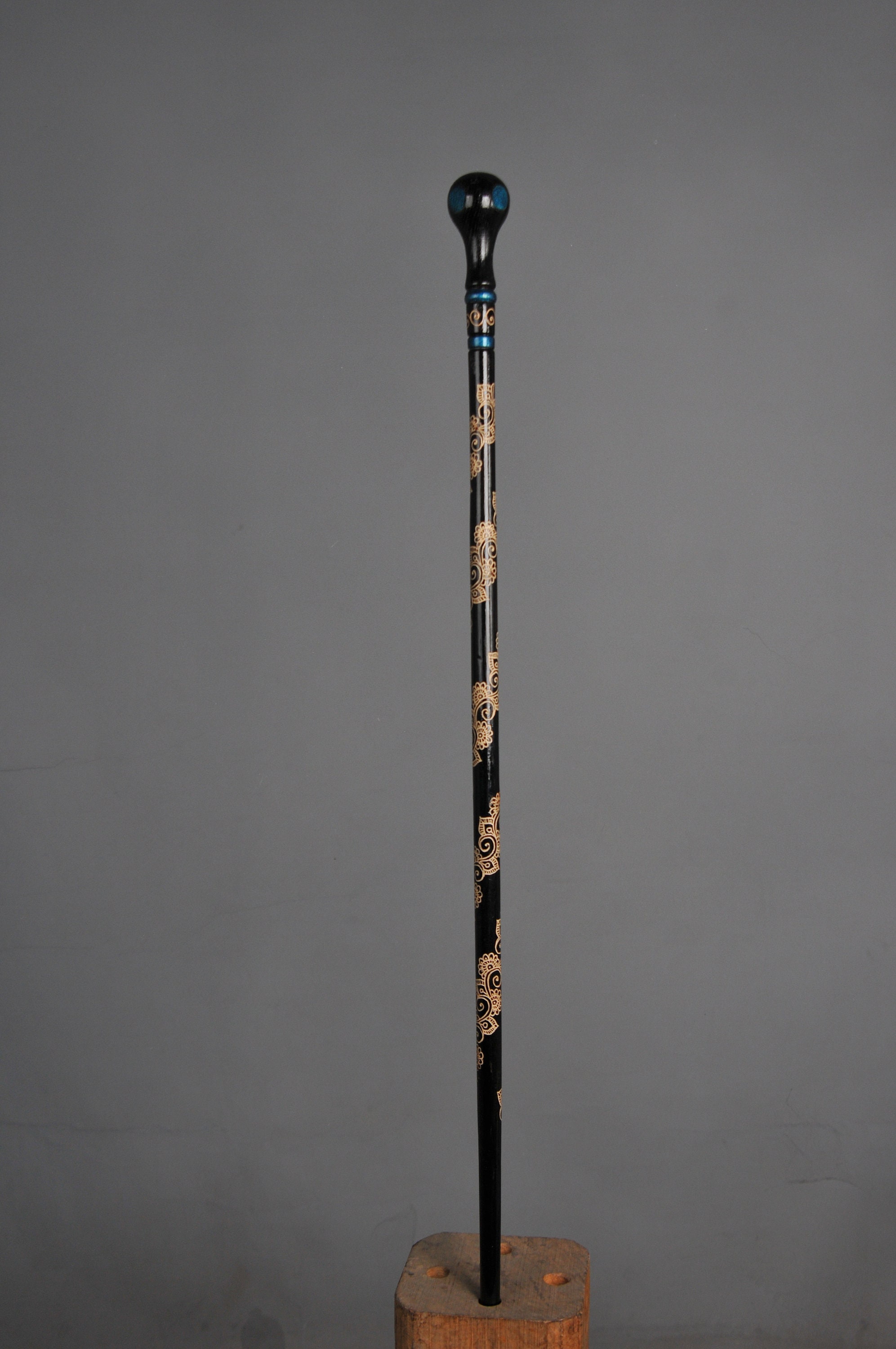 Knob Handle Personalized Handmade Wooden Walking Stick Black - Etsy