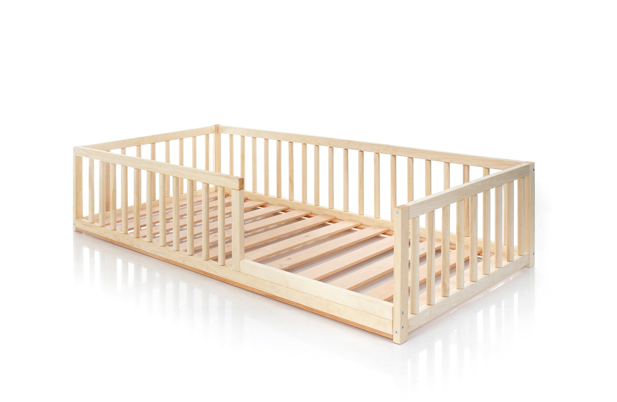 Painted Toddler Floor Bed Wide Color Options Bed With - Etsy