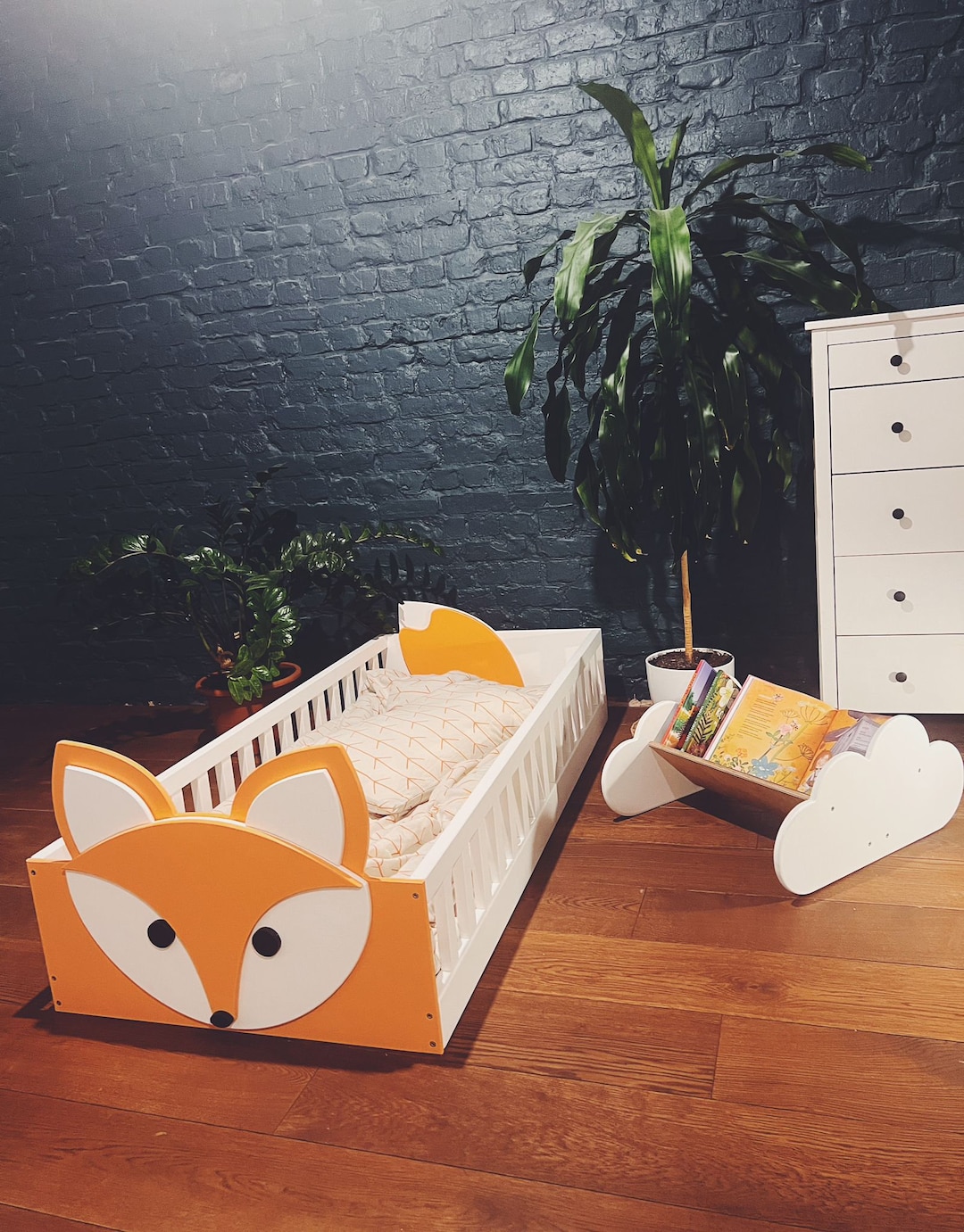 Toddler Floor Bed THE FOX Wide Color Options Bed With - Etsy