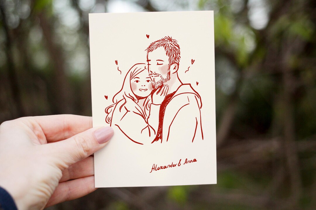 Custom Couple Portrait for Couples & Loved Ones: Personalized Digital ...