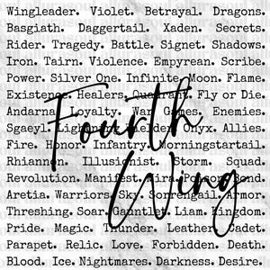 NEW!!! Fourth Wing Inspired Pngs Svgs | Typewriter Font | Words Phrases ...