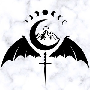 Velaris Moon Pngs SVG | Bat Boy Wings | Dagger | ACOTAR Inspired ...