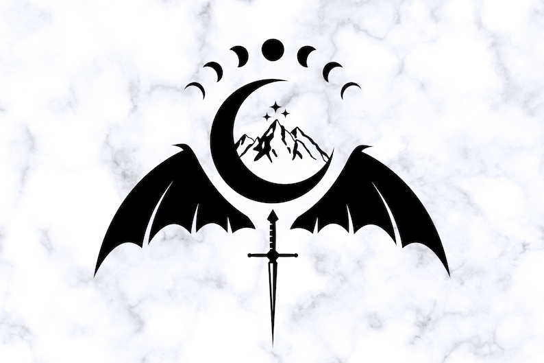 Velaris Moon Pngs SVG Bat Boy Wings Dagger ACOTAR - Etsy Canada