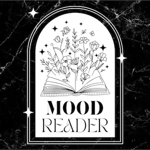 Mood Reader PNG B&W Digital Graphic Celestial Floral - Etsy