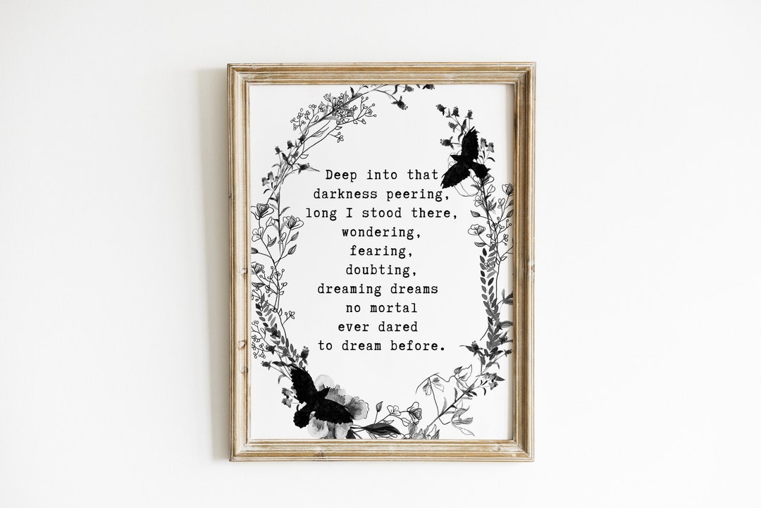The Raven Poem Edgar Allan Poe Gothic Home Decor Printable Poster ...