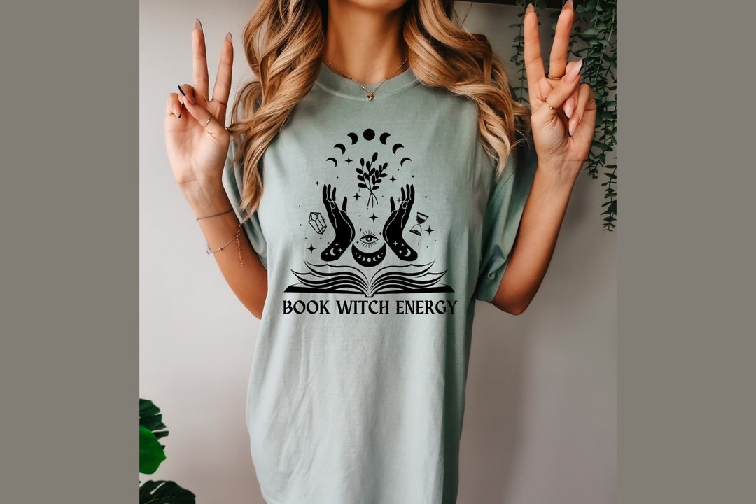 Book Witch Energy Pngs | Witchy Mystical Magic | B&W Digital Graphics ...
