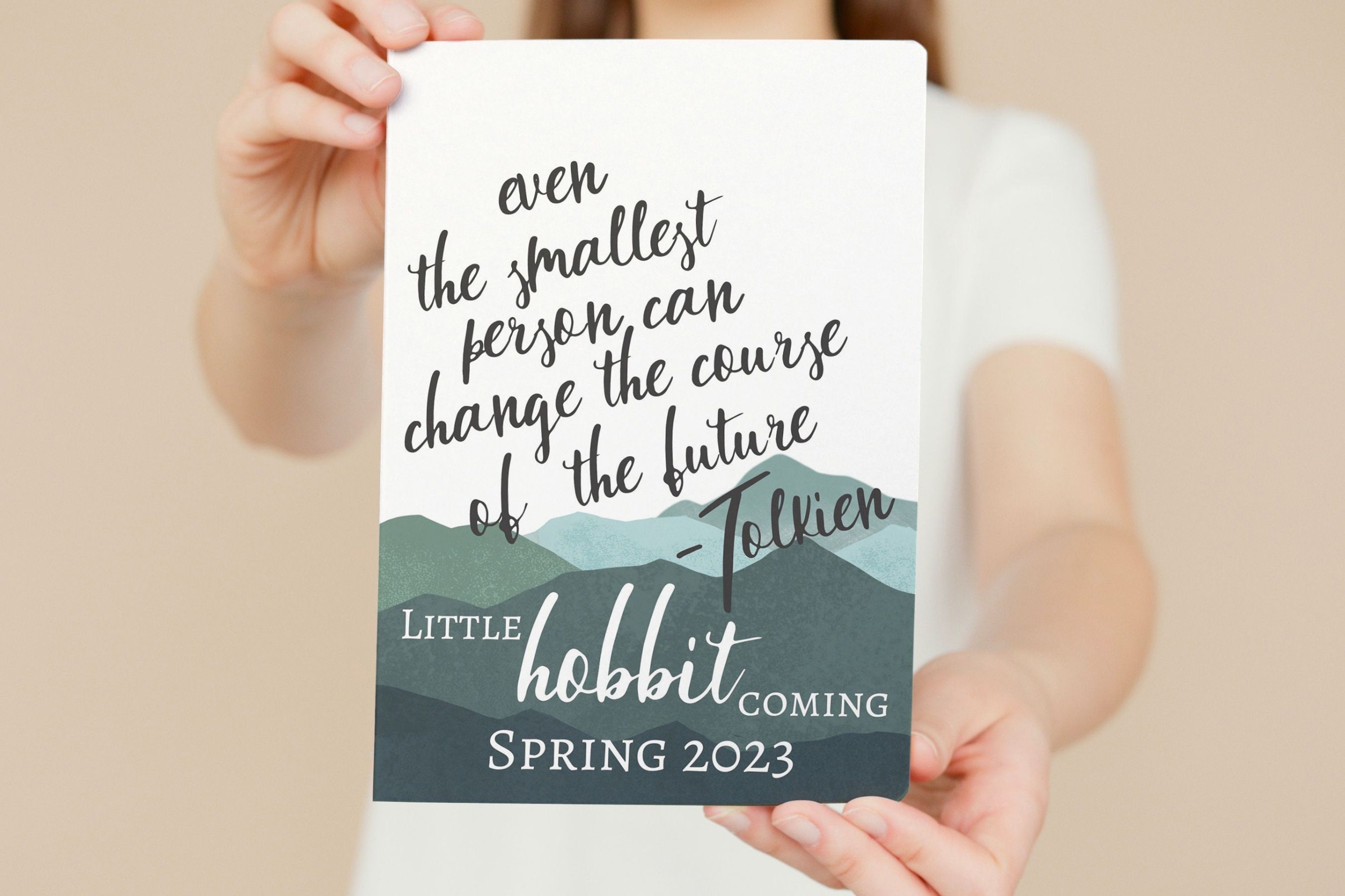 Custom Hobbit Theme Pregnancy Announcement Sign | Personalized Baby ...