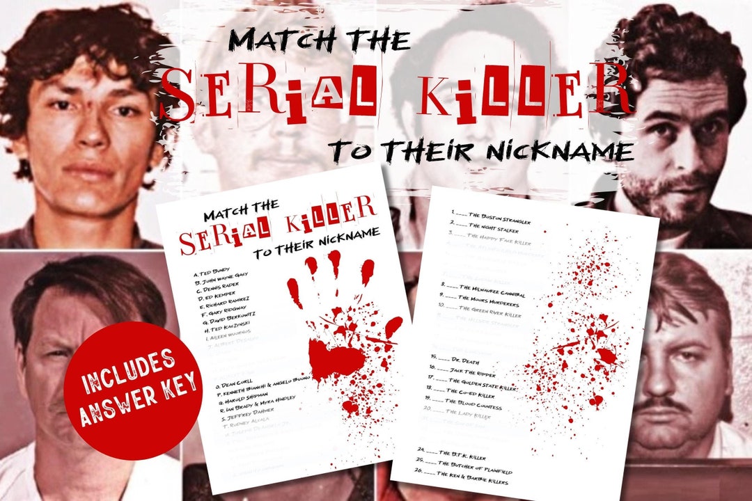 Serial Killer Party Game | Match the Serial Killer to Their Nickname ...