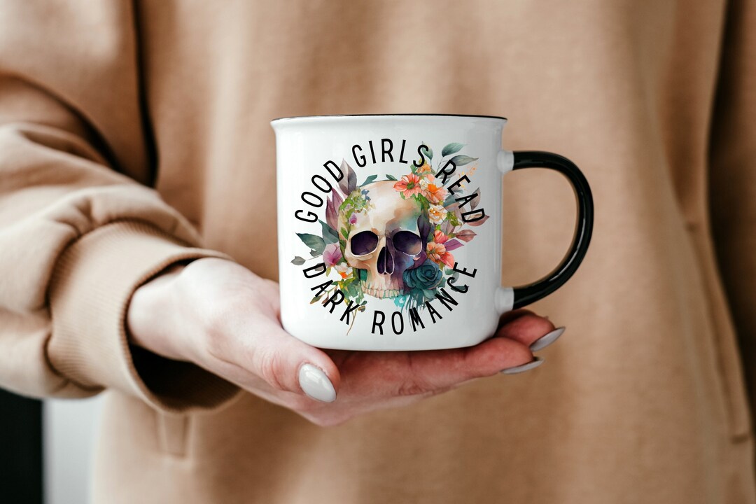 Good Girls Read Dark Romance Pngs | Watercolor Floral Skull Design | B ...