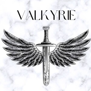 Valkyrie Wings Inspired Pngs SVG | B&W Graphics | Angel Sword - Etsy