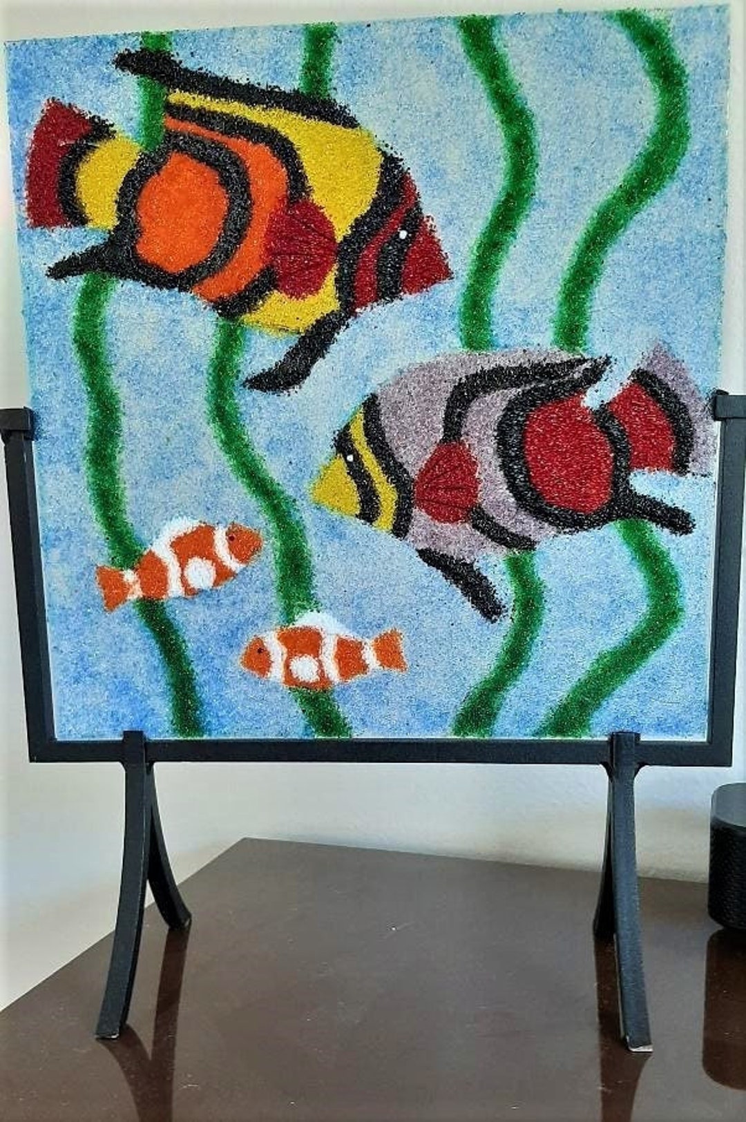 Stained Glass Fish Handmade Table Art on Stand - Etsy