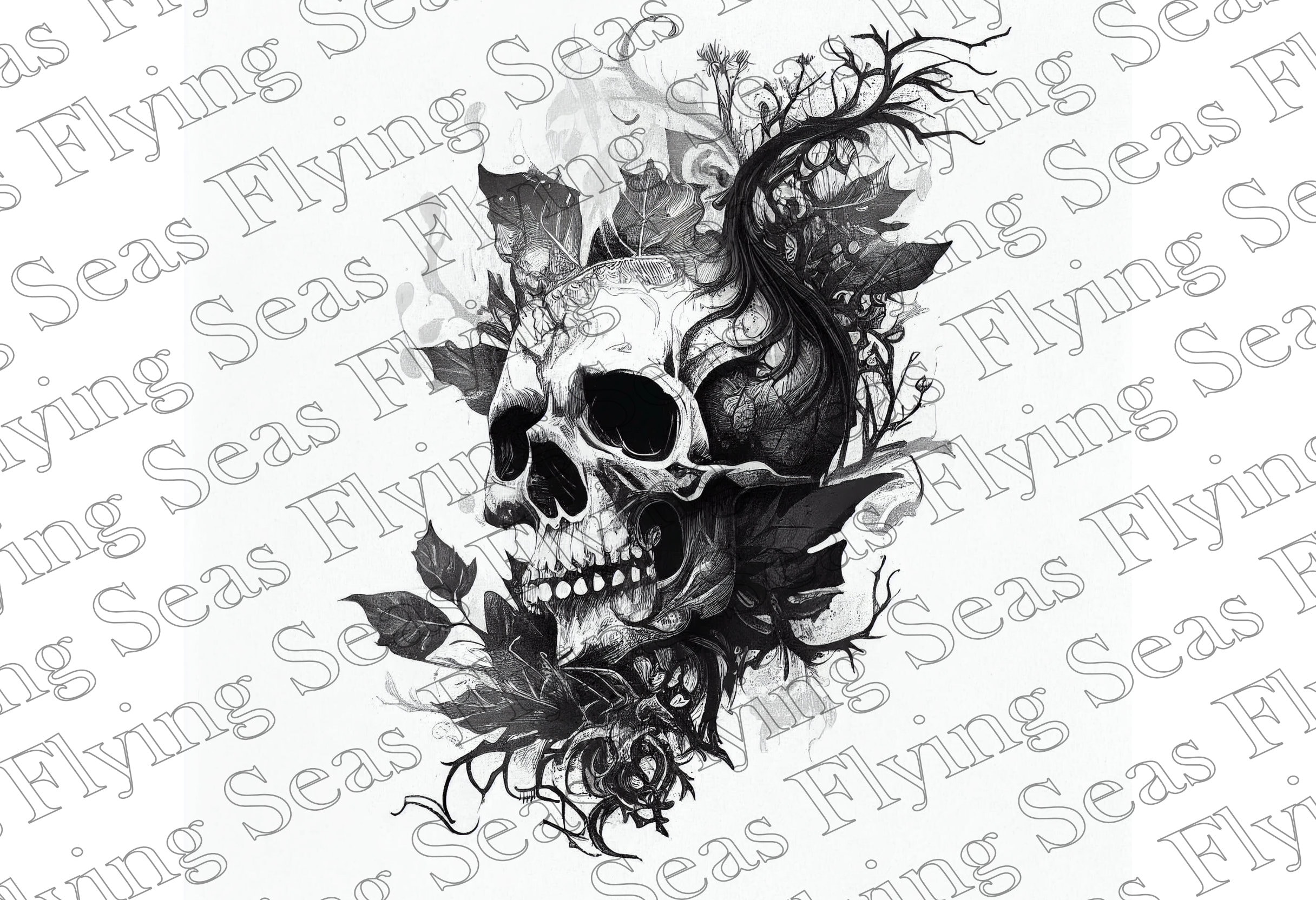 6 Skull Tattoo Flash Set PNG Black and Grey Tattoo Flash - Etsy