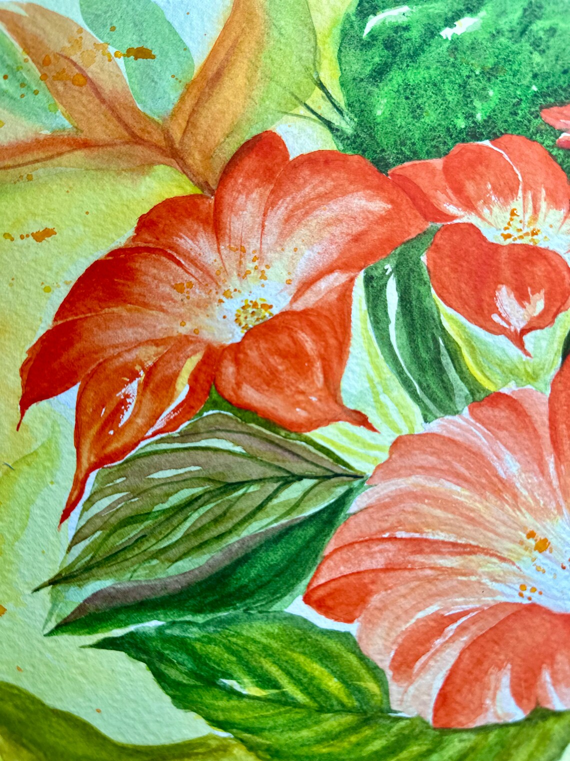 Angel's Trumpets Original Watercolour Painting, 38x28cm, Unframed. - Etsy