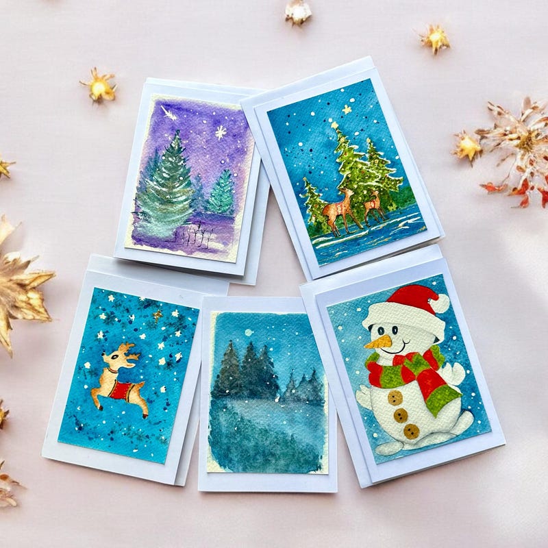 Hand Painted Cards - Etsy