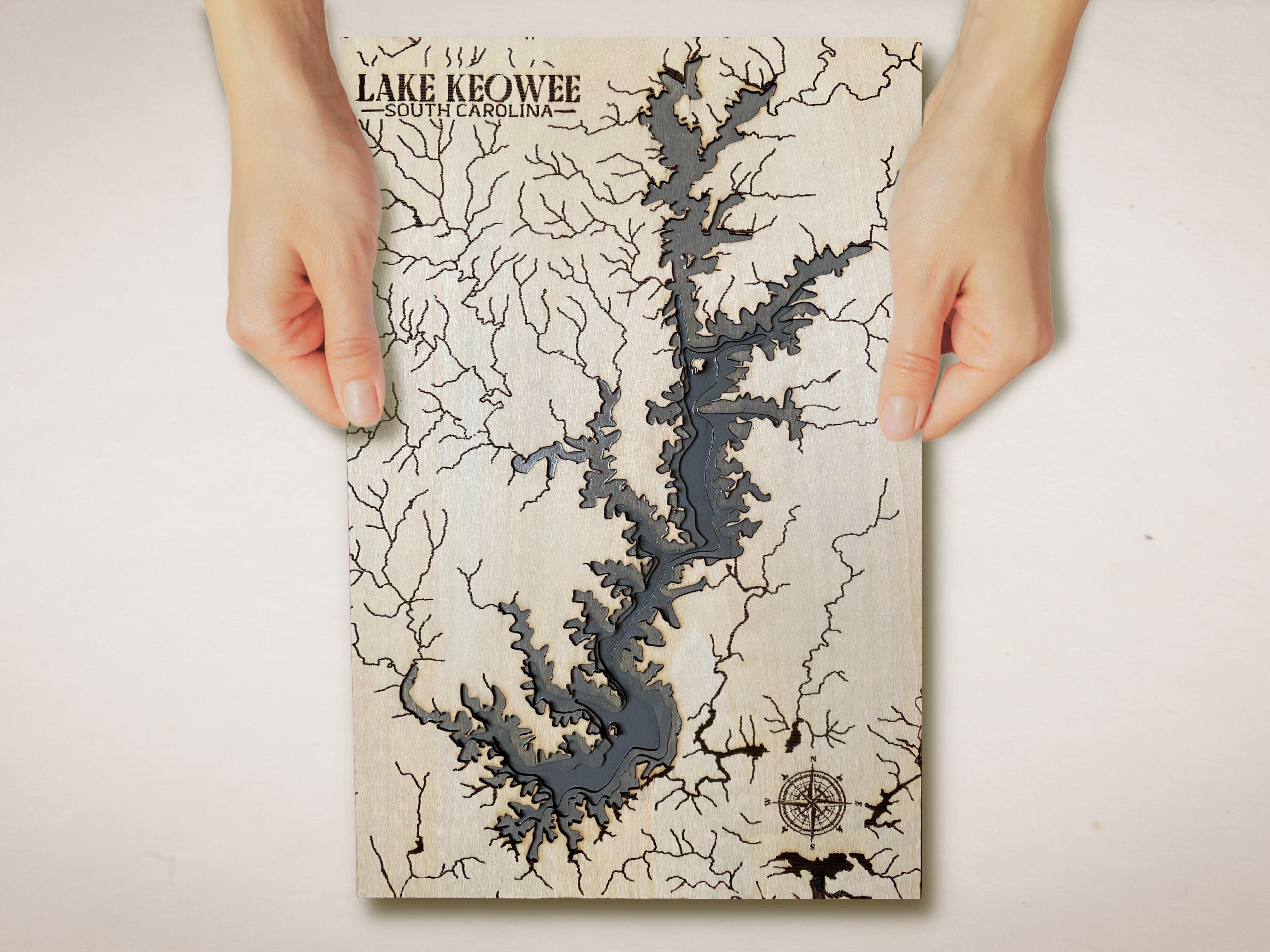 Custom Lake Map Wooden Personalized 3D Layered Gift for - Etsy