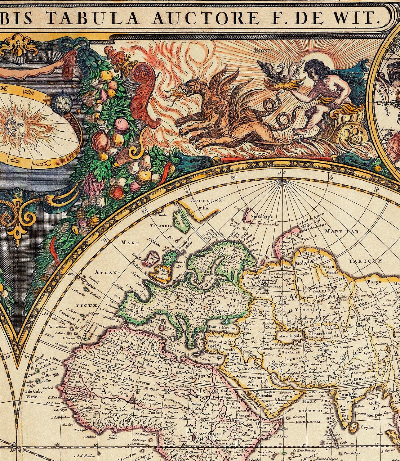1660 Antique World Map_ideal for Framing and Wall Decor - Etsy