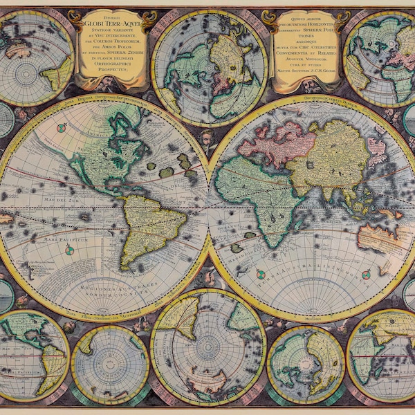1899 World Map - Etsy