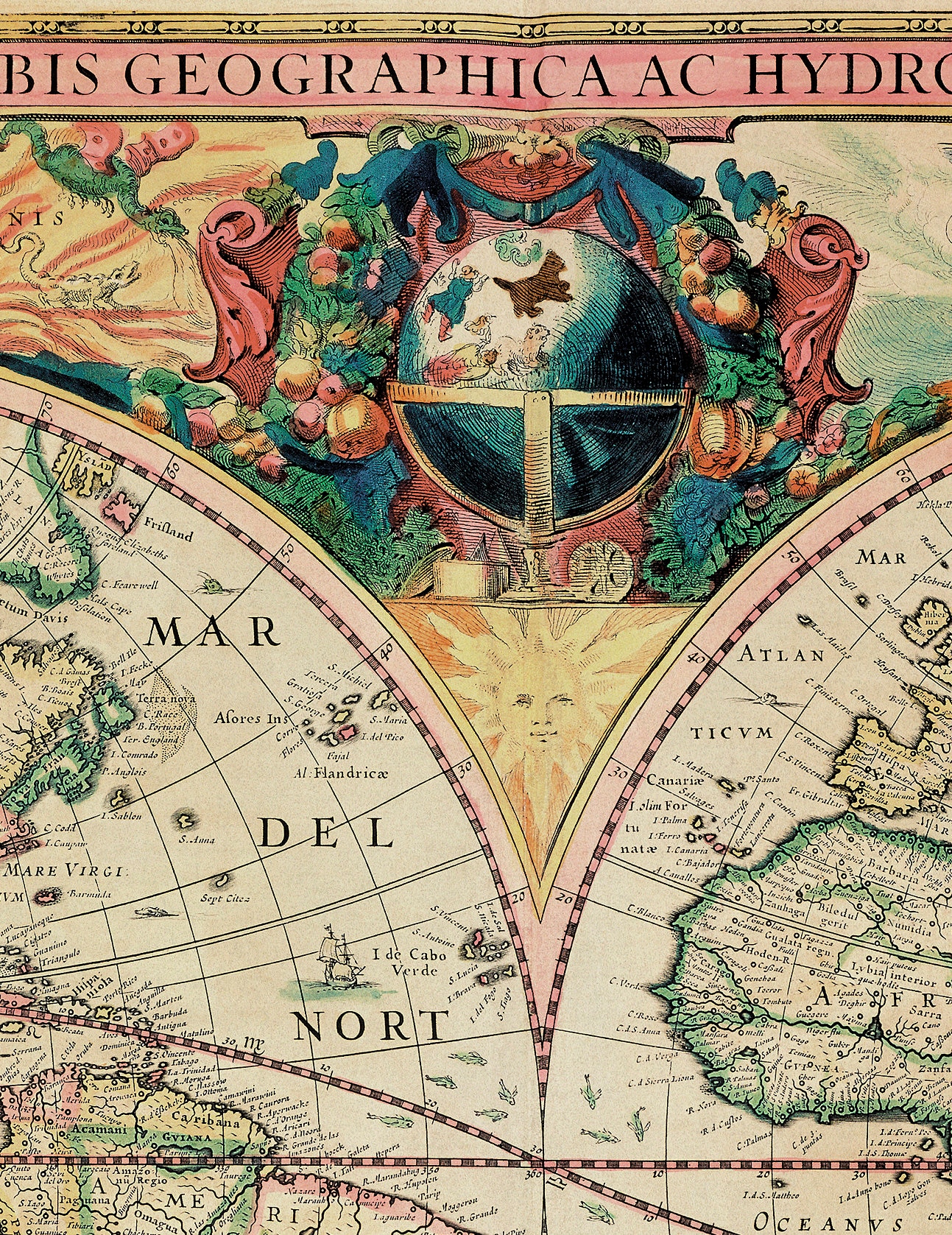 1630 Antique World Map_ideal for Framing and Wall Decor - Etsy