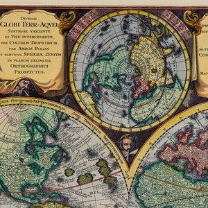 1730 Antique World Map_ideal for Framing and Wall Decor - Etsy