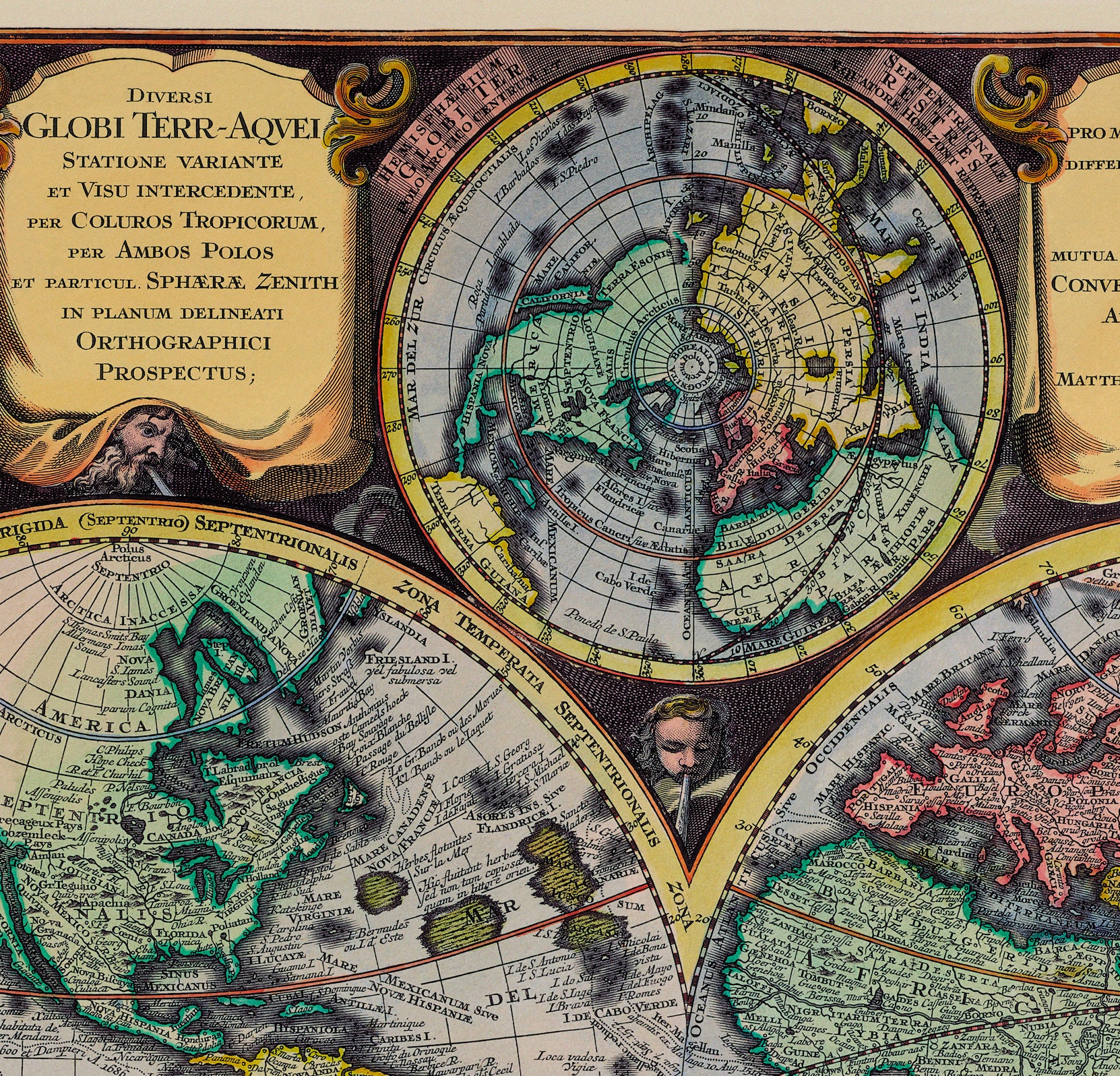 1730 Antique World Map_ideal for Framing and Wall Decor - Etsy