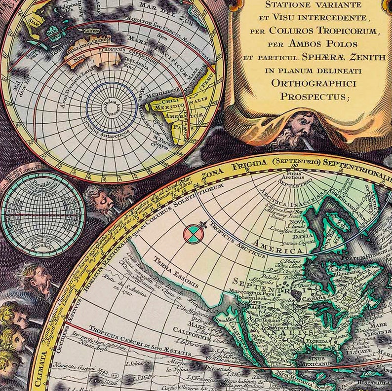 1730 Antique World Map_ideal for Framing and Wall Decor - Etsy