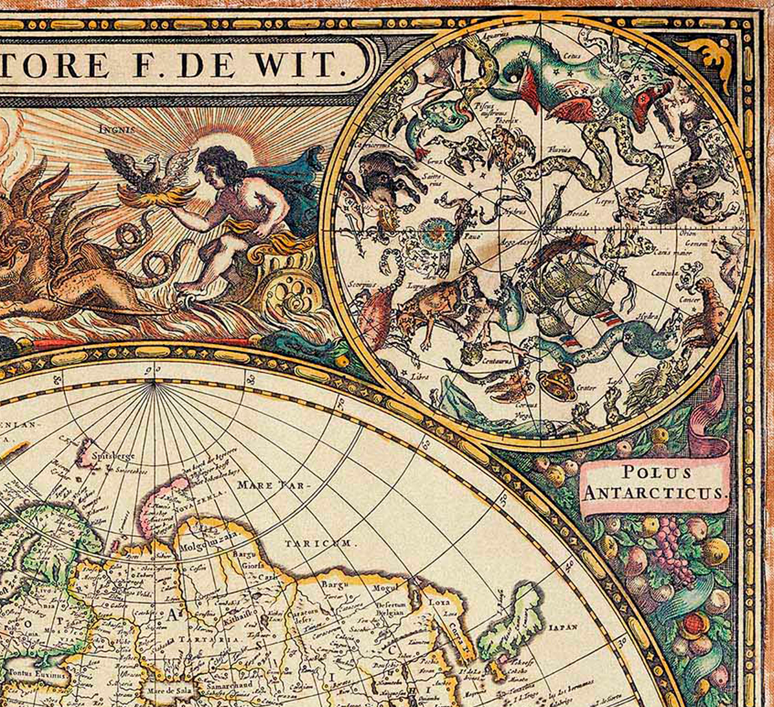 1660 Antique World Map_ideal for Framing and Wall Decor - Etsy