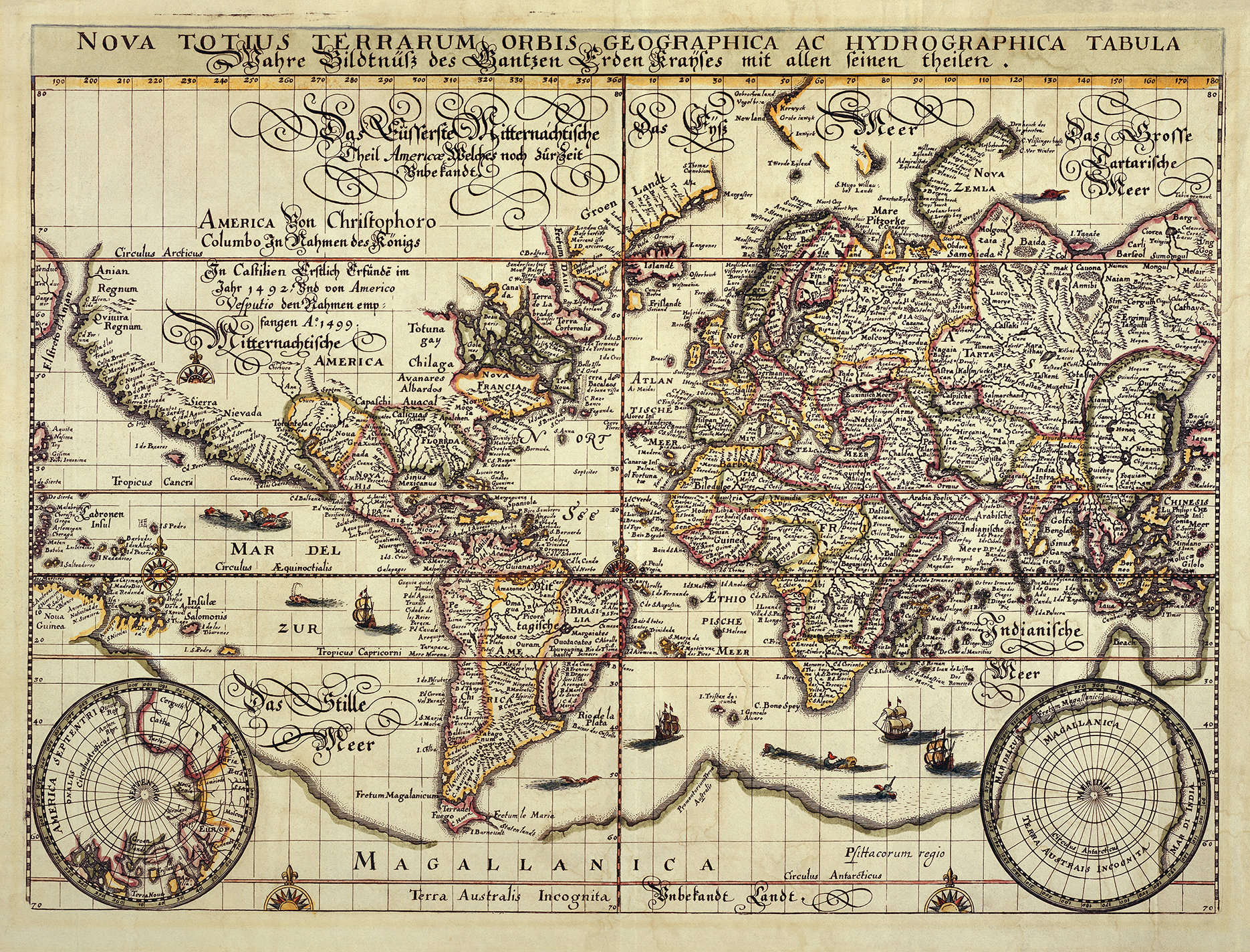 1646 Antique World Map_ideal for Framing & Wall Decor_professionally ...