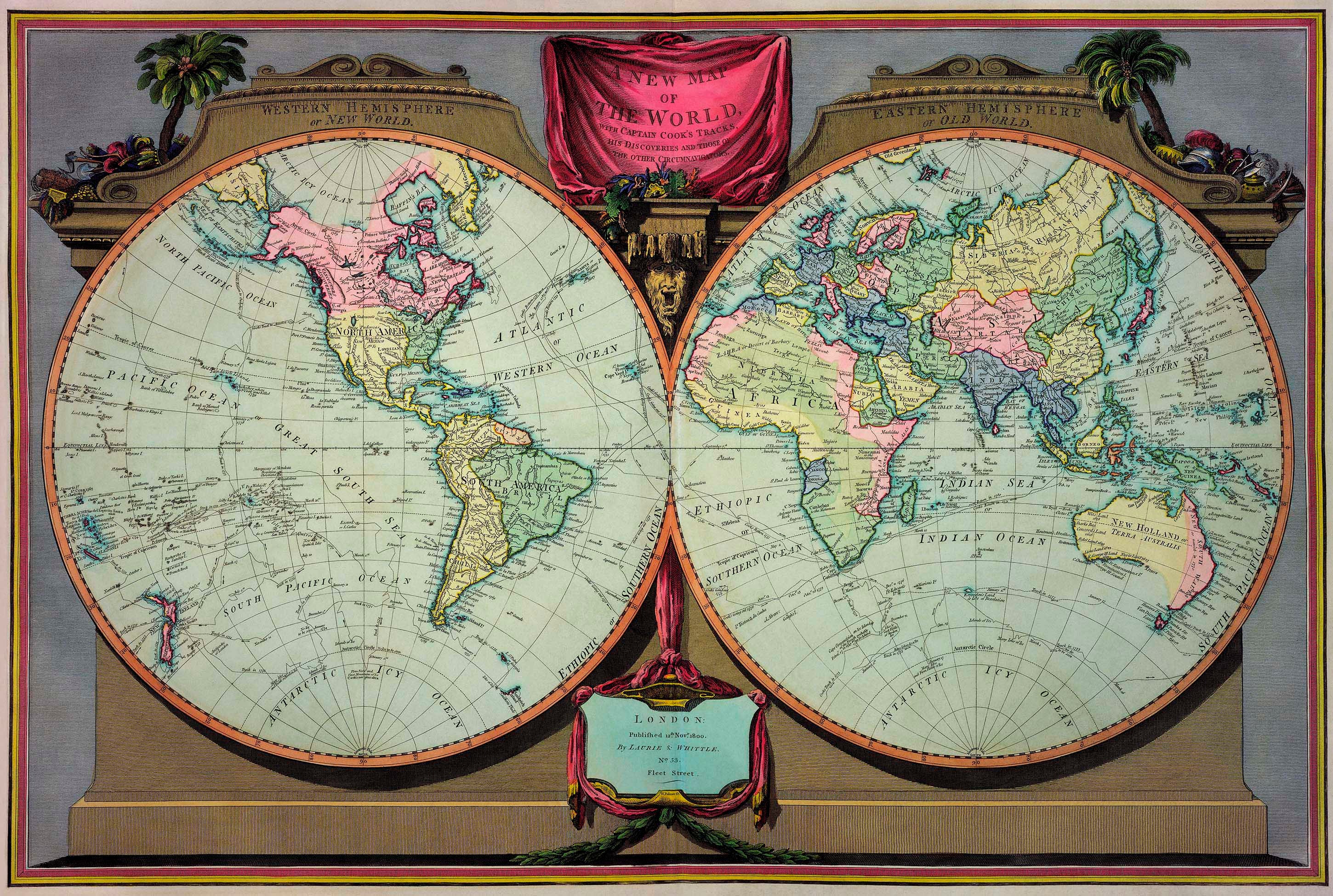 Antique World Map Prints - Etsy