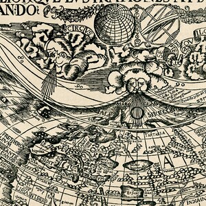 1520 Antique World Map_ideal for Framing and Wall Decor - Etsy